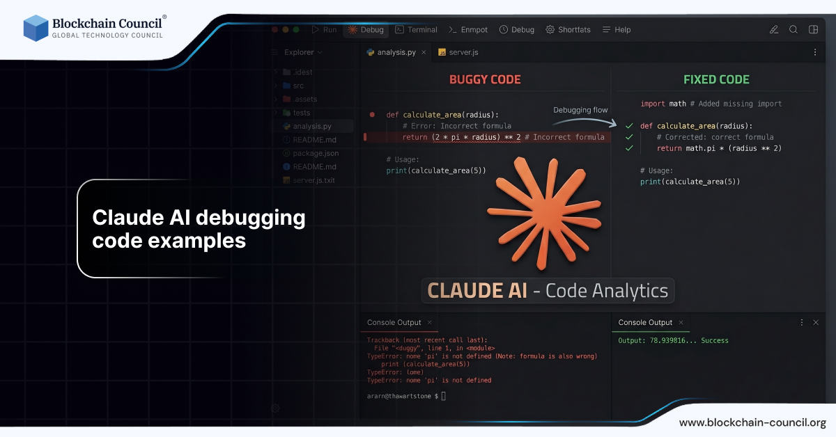 Claude AI Debugging Code Examples - Blockchain Council