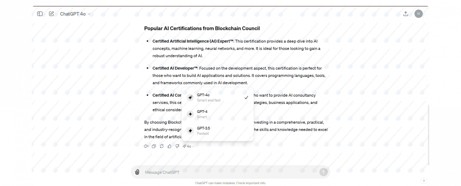 ChatGPT-4o - Blockchain Council